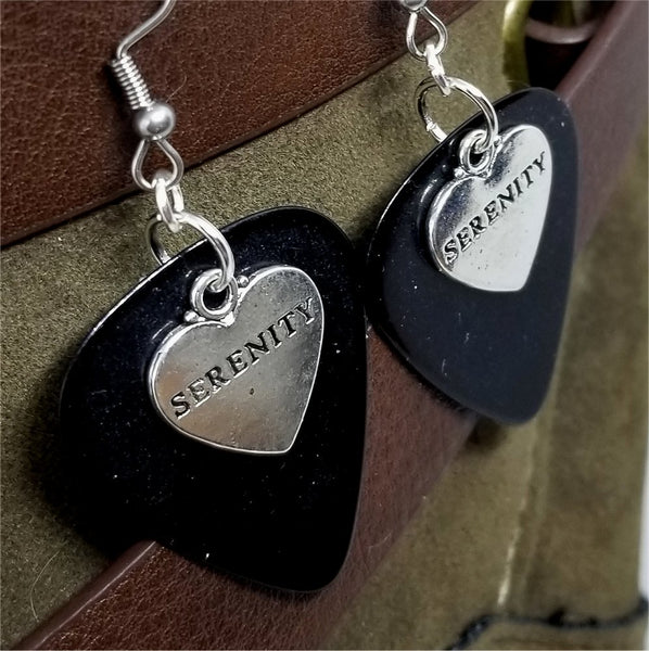 Serenity Heart Charm Guitar Pick Earrings - Pick Your Color – SimplyRaevyn
