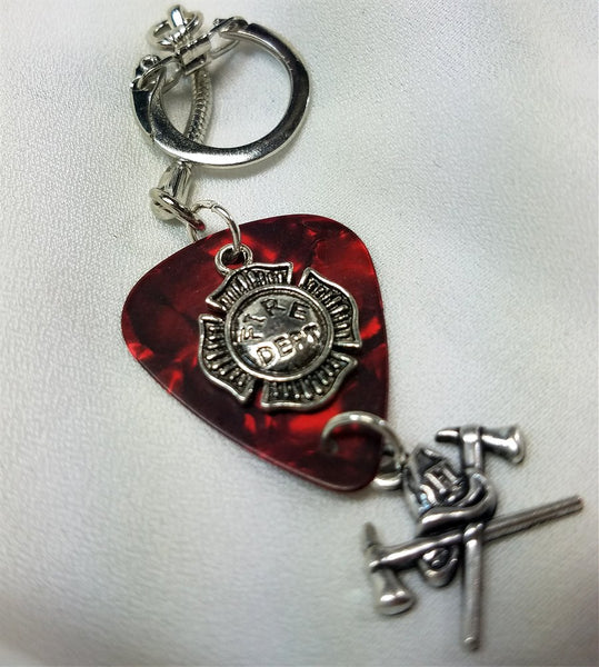 Firefighter Axes, Helmet and Shield Guitar Pick Keychain – SimplyRaevyn